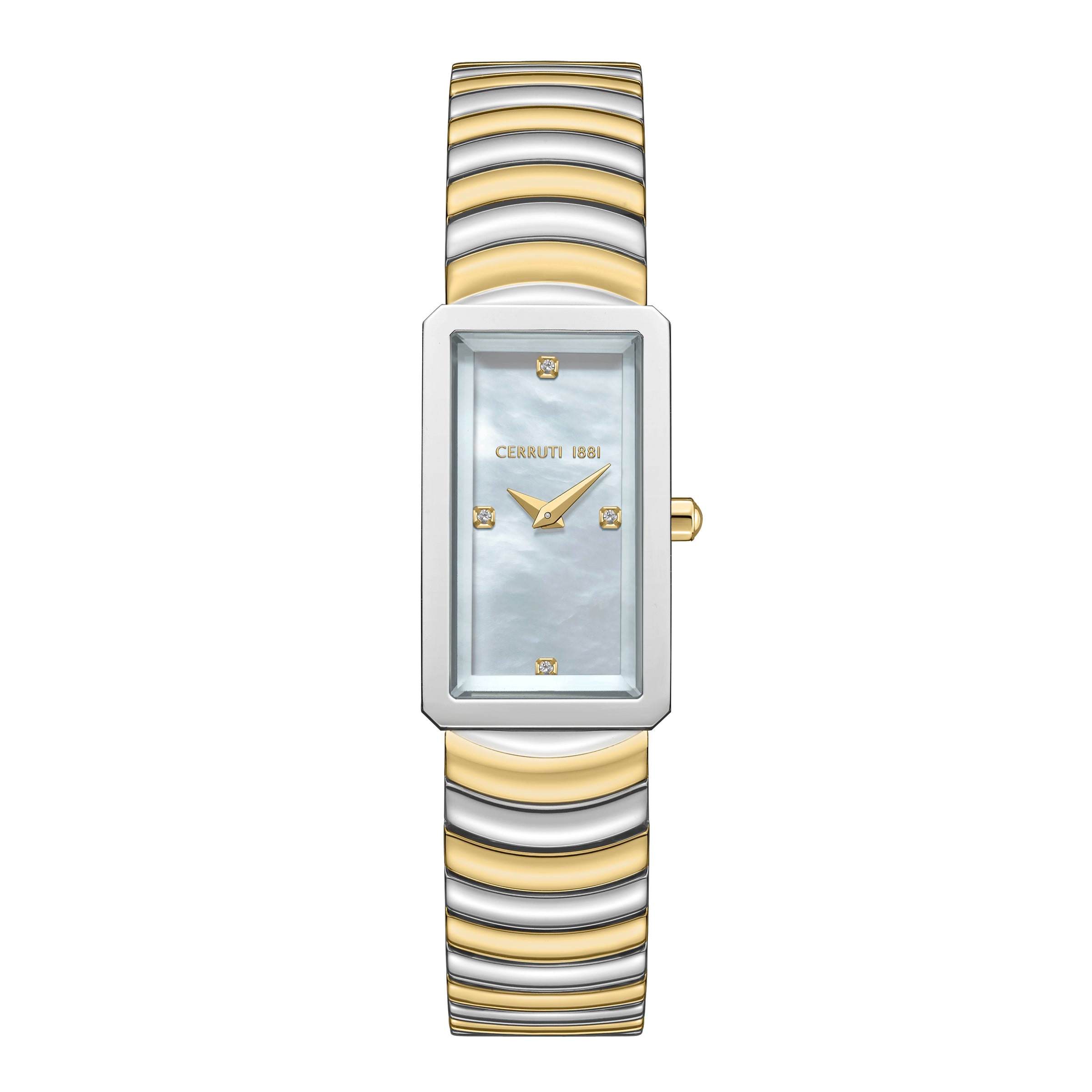 Cerruti Women's Stainless Steel & Gold Plated Watch with White Dial ...