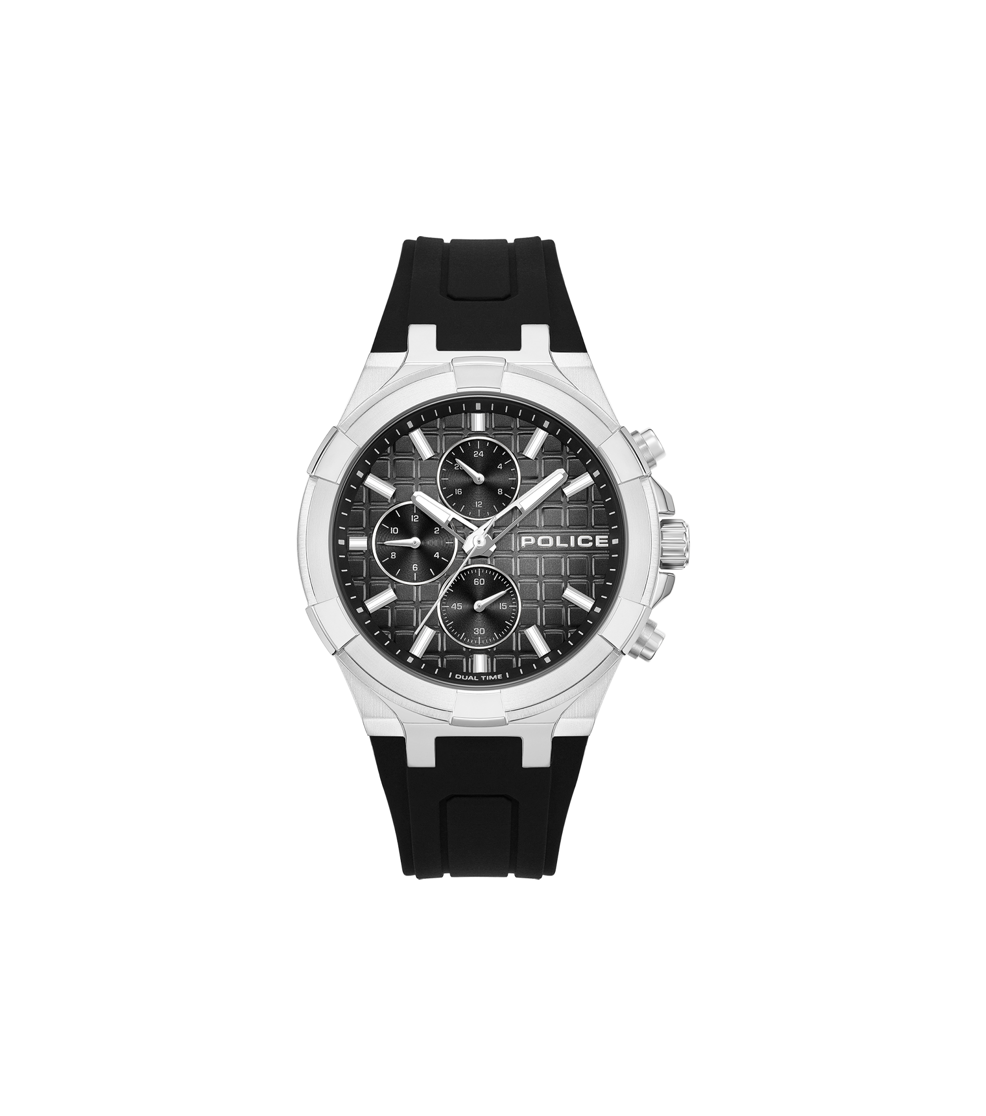 Police Case, Black To Charcoal Dial, Black Silicon Watch - Paris ...